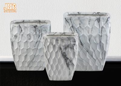China Marble Flower Pots Fiber Clay Plant Pots Decorative Clay Pots Resin Pot Planters Indoor Planters for sale