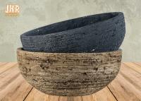 China Weathered Plant Pots Garden Flower Pots Clay Pot Planters Fiberclay Outdoor Planters Gray Color for sale