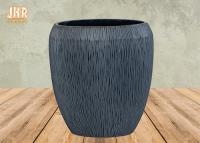 China Clay Garden Pots Large Fiberclay Plant Pots Outdoor Clay Planters Painted Flower Pots Gray Color for sale