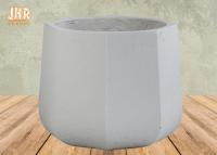 China Frosted Clay Plant Pots Homewares Decorative Items Geometric Flower Pots Garden Pots White Color for sale