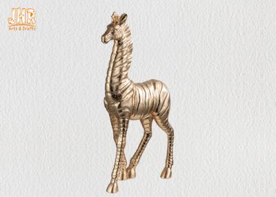 China Standing Gold Leaf Polyresin Animal Figurines Zebra Sculpture Table Statue Decor for sale