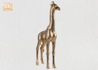 China Gold Leaf Fiberglass Giraffe Sculpture Standing Animal Figurines Table Statue for sale