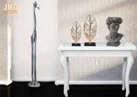 China 183cm H Silver Mosaic Glass Polyresin Animal Figurines Giraffe Sculpture Floor Statue for sale