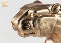 China 130cm Leopard Sculpture Decor With Gold Leaf Finish Polyresin Animal Statue for sale