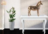China Decorative Gold Leaf Polyresin Animal Figurines Horse Sculpture Table Statue for sale