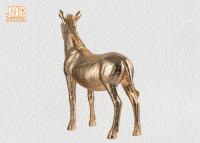 China Decorative Gold Leaf Polyresin Animal Figurines Horse Sculpture Table Statue for sale