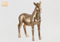 China Decorative Gold Leaf Polyresin Animal Figurines Horse Sculpture Table Statue for sale