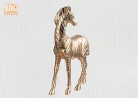 China Table Decor Polyresin Zebra Statue Fiberglass Animal Sculpture Gold Leafed for sale