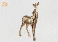 China Table Decor Polyresin Zebra Statue Fiberglass Animal Sculpture Gold Leafed for sale