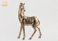 China Table Decor Polyresin Zebra Statue Fiberglass Animal Sculpture Gold Leafed for sale