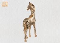 China Table Decor Polyresin Zebra Statue Fiberglass Animal Sculpture Gold Leafed for sale