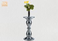 China Silver Mirror Mosaic Fiberglass Pedestal Plant Stand Round Telephone Table for sale
