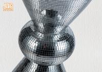 China Silver Mirror Mosaic Fiberglass Pedestal Plant Stand Round Telephone Table for sale