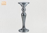 China Silver Mosaic Glass Fiberglass Furniture Round Pedestal End Table Modern Style for sale