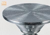 China Silver Mosaic Glass Fiberglass Furniture Round Pedestal End Table Modern Style for sale