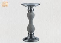 China Two Size Glass Fiberglass Furniture Pedestal Plant Stand Round End Table for sale