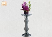China Two Size Glass Fiberglass Furniture Pedestal Plant Stand Round End Table for sale