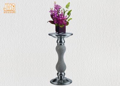 China Two Size Glass Fiberglass Furniture Pedestal Plant Stand Round End Table for sale