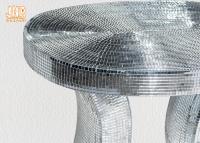 China Oval Top Silver Mirror Mosaic Glass Table / Pedestal for sale