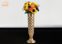 China Trumpet Shape Floor Vases Homewares Decorative Items Gold Leafed Fiberglass Table Vases for sale
