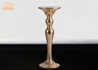 China Classic Gold Leafed Fiberglass Pedestal Plant Stand Round Wedding Decor Items for sale