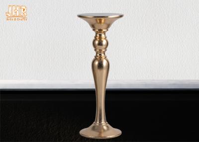 China Classic Gold Leafed Fiberglass Pedestal Plant Stand Round Wedding Decor Items for sale