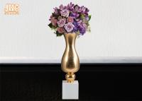 China Glossy Gold Fiberglass Decorative Planters Trumpet Shape for sale