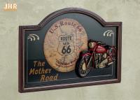China Home Decor Antique Wooden Wall Plaques Resin Motorcycle Wall Decor Pub Signs for sale