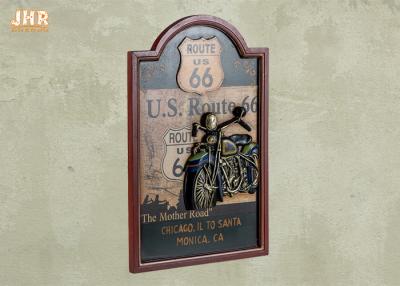 China Route 66 Wall Signs The Mother Road Wall Decor Antique Wooden Motorcycle Wall Plaques for sale