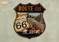 China Pub Sign Route 66 Wall Signs Antique Wooden Wall Plaques Decorative MDF Wall Mounted Signs for sale