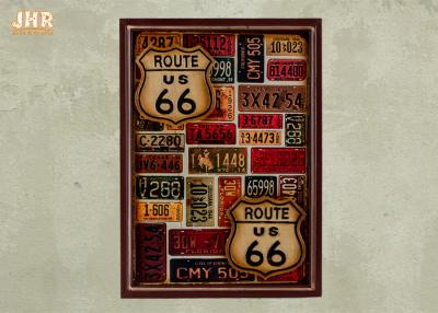 China Wood Pub Wall Sign Route 66 Wall Decor Decorative MDF Wall Plaques 3D Wall Art Signs Red Color for sale