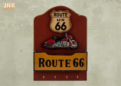 China Wood Wall Envelope Holder Wooden Wall Plaques 3D Resin Motorcycle Wall Decor Red Color for sale