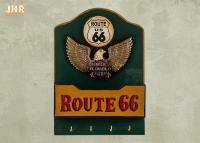China Wood Wall Hanger Antique Envelope Rack Decorative Wall Plaques Pub Sign Wall Decor Route 66 for sale