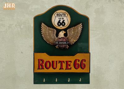 China Wood Wall Hanger Antique Envelope Rack Decorative Wall Plaques Pub Sign Wall Decor Route 66 for sale