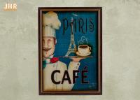 China Blue Wall Hanging Plaques Coffee House Wall Decor Antique Wooden Wall Art Signs for sale