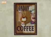 China Coffee Shop Wall Art Sign Decorative Wood Wall Plaques Antique Home Wall Decor for sale