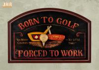 China Golf Club Wall Decor Decorative MDF Wall Plaques 3D Wall Art Signs Pub Sign Green Color for sale