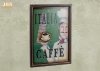 China Italia Cafe Wall Decor Decorative Wooden Wall Plaques Coffee House Wall Art Signs Home Decor for sale