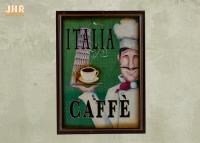 China Italia Cafe Wall Decor Decorative Wooden Wall Plaques Coffee House Wall Art Signs Home Decor for sale