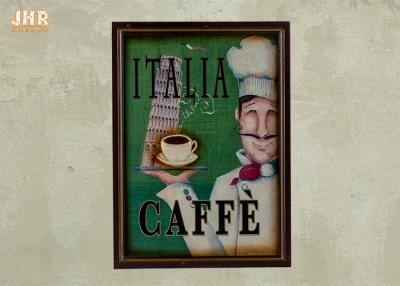China Italia Cafe Wall Decor Decorative Wooden Wall Plaques Coffee House Wall Art Signs Home Decor for sale