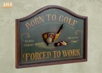 China Home Decor Antique Wooden Wall Signs Golf Club Wall Art Signs 3D Golf Wall Signs for sale