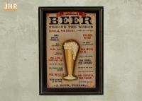 China Beige Wood Wall Art Sign Pub Wall Decor Decorative Beer Wall Plaques Home Decorations for sale