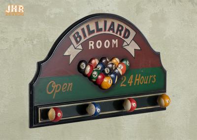 China Billiard Room Wall Decor Antique Wooden Wall Signs Decorative Wall Plaques Wood Wall Art Signs for sale