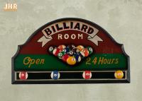 China Billiard Room Wall Decor Antique Wooden Wall Signs Decorative Wall Plaques Wood Wall Art Signs for sale