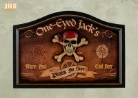 China Personalized Wall Decor 3D Resin Pirate Antique Wooden Wall Plaque Decorative Wall Plaques for sale