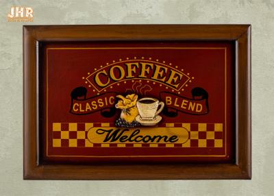 China Decorative Wall Plaques Wooden Wall Signs Coffee Shop Wall Decor Antique Home Decorations for sale