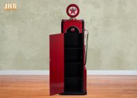 China Gas Pump Storage Rack Antique Decorative Wood Storage Cabinets Red Color MDF Floor Rack for sale