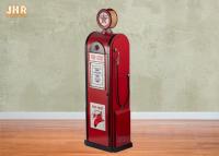 China Gas Pump Storage Rack Antique Decorative Wood Storage Cabinets Red Color MDF Floor Rack for sale