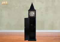 China Tower Shape Storage Rack Wood Floor Clock MDF CD DVD Storage Cabinets Wooden Floor Rack Black Color for sale