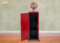 China MDF CD DVD Storage Rack Decorative Wooden Cabinet Wood Floor Cabinet Gas Pump Red Color for sale